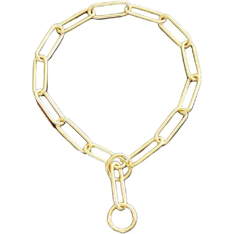 Ring shape dog collar chain brass pet Collars welding Bite resistance ...