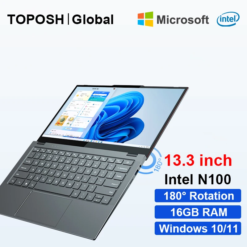 TOPOSH-Intel-2023-Novo-N100-Port-til-13-3-polegada-DDR5-16GB-RAM ...