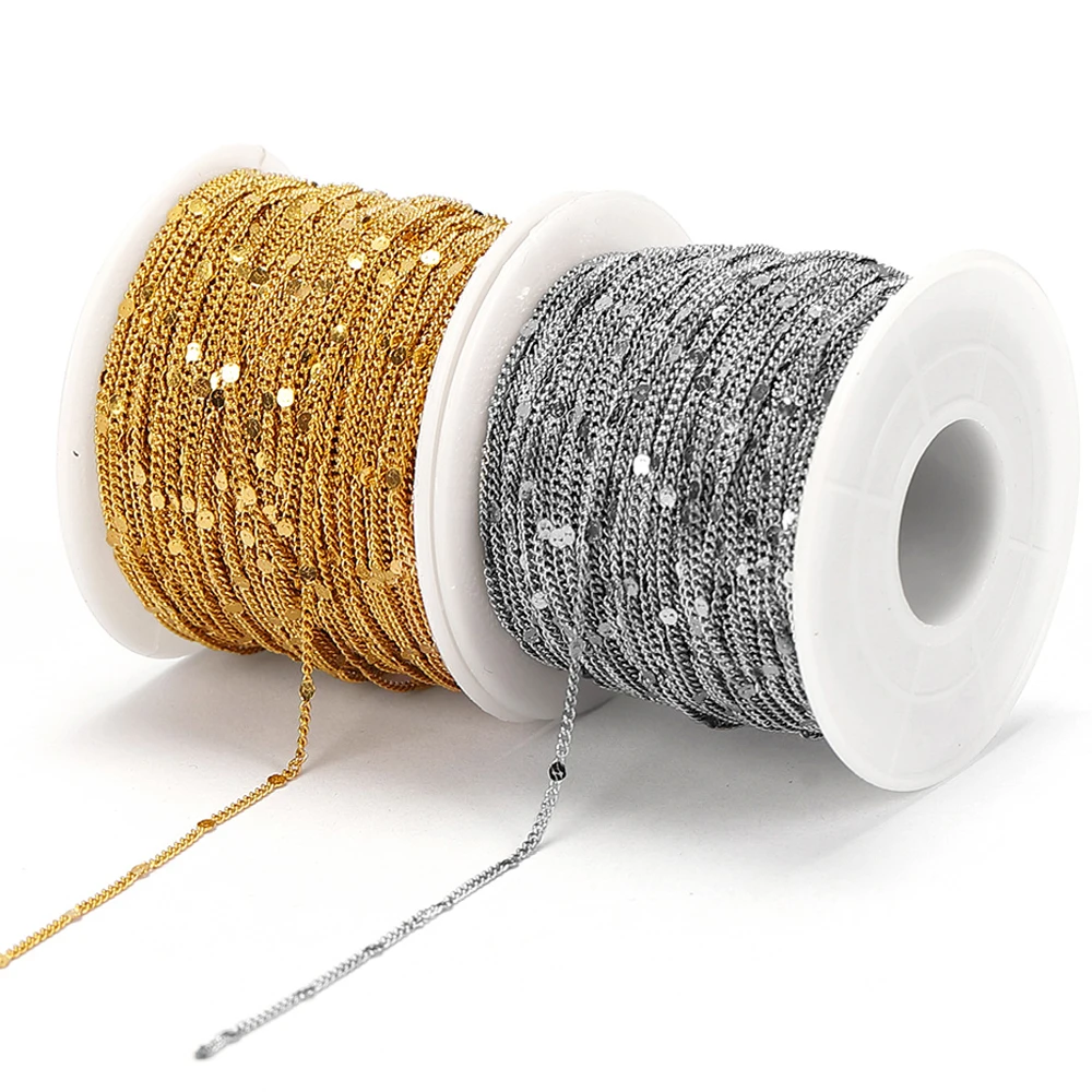 2meters Stainless Steel Chain Circular Pendants for Bracelets Anklet ...