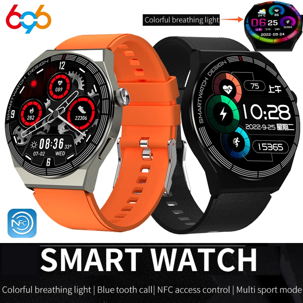 Smart Watch Men Women Blue Tooth Call NFC LED Colorful Breathing Light ...