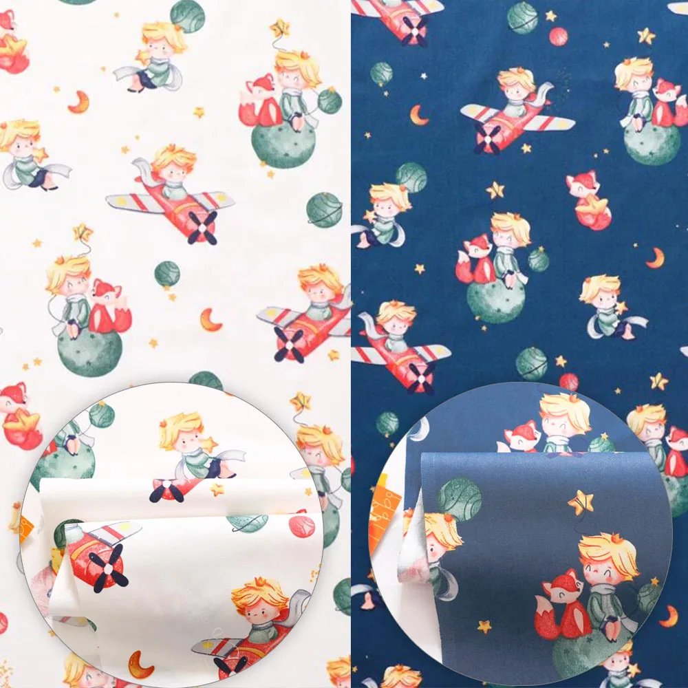 Animal Fox Stars Printed Pure Cotton Fabric Patchwork Sewing Tool ...