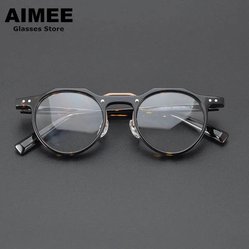 Japanese-Handmade-Acetate-Glasses-Frame-Brand-Design-Men-Retro-Round ...