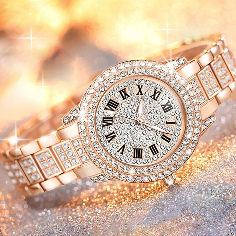 All-Star Women's Quartz Watch Shiny Fine Zircon Mechanical Lady ...
