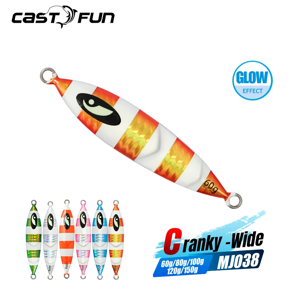 CASTFUN Slow Fall Jig 60g 80g 100g 120g 150g Slow Jigging Lure ...