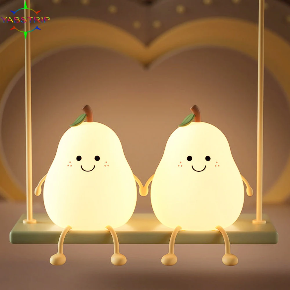 Touch-Sensor-LED-Night-Light-Pear-Shaped-RGB-5V-USB-Rechargeable ...