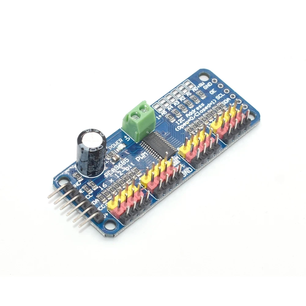 Módulo De Escudo Servo Para Arduino Raspberry Pi 16 Canais 12 Bits Driver Pwm Interface I2c ...