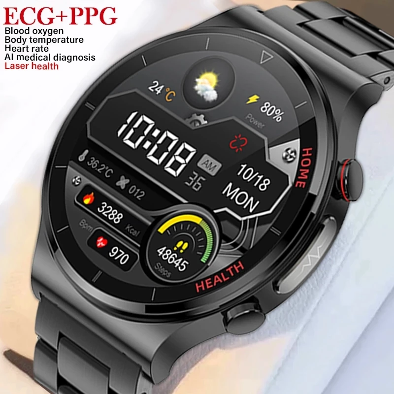 ECG-PPG-Smart-Watch-Men-Laser-Treatment-24-hour-Body-Temperature-Heart ...