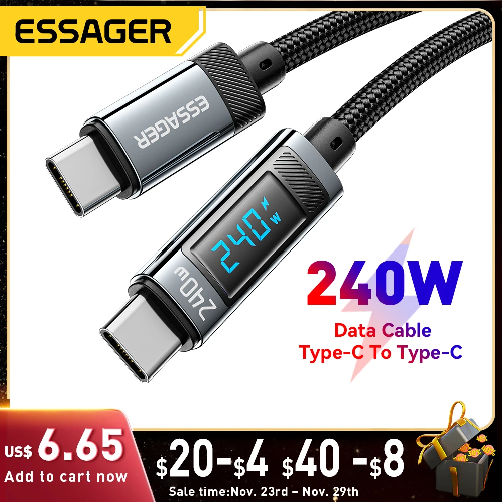 Essager-240W-USB-Type-C-To-USB-C-Cable-100W-PD-3-1-Fast-Charging ...
