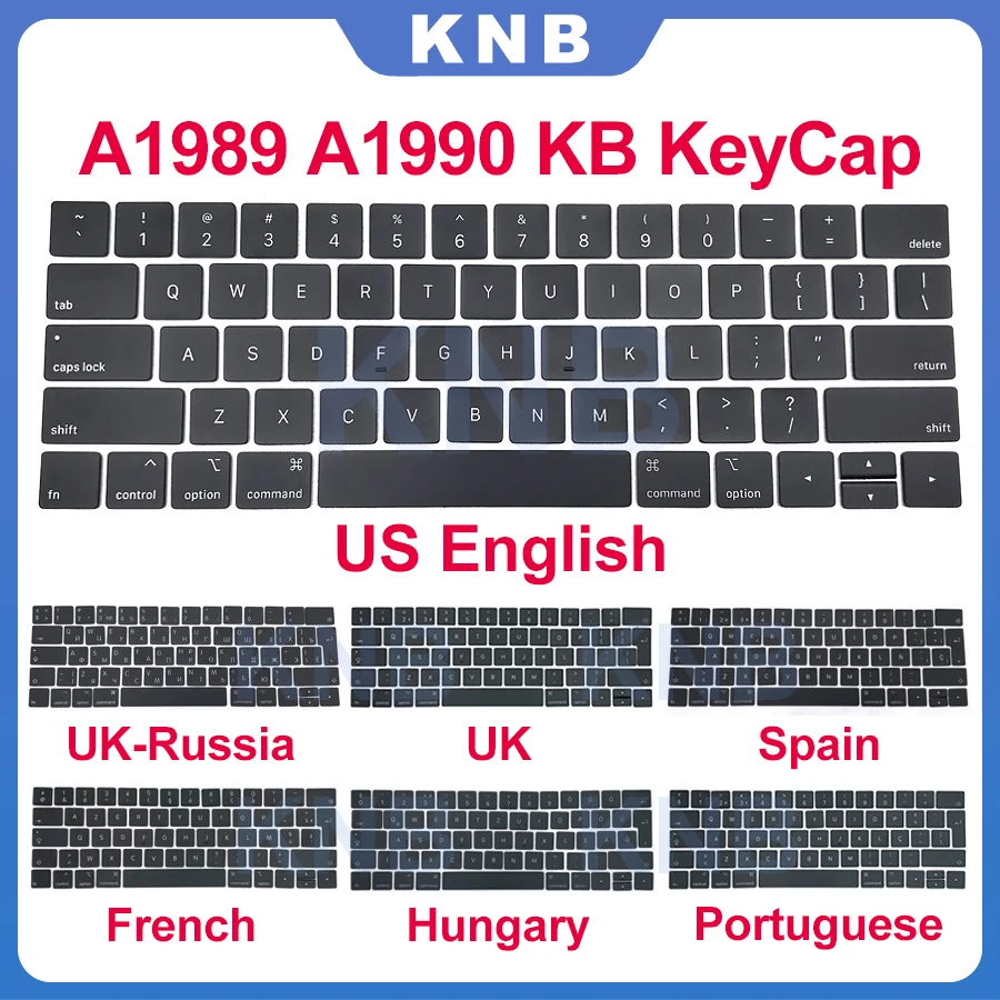 New-A1989-A1990-Keyboard-Keycaps-Keys-key-Cap-US-Spain-French-Swiss ...