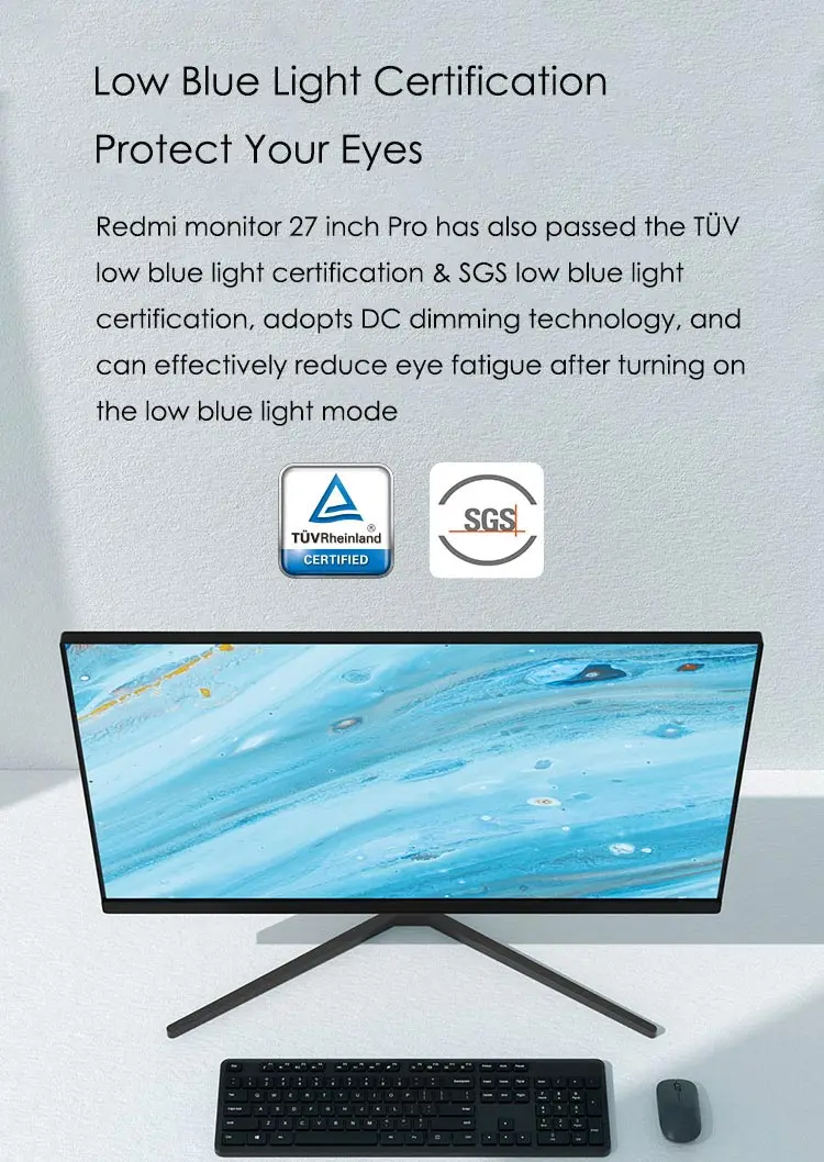 Xiaomi Redmi Monitor 27 Inch Pro 2K IPS 75Hz UHD Screen Low Blue Light ...