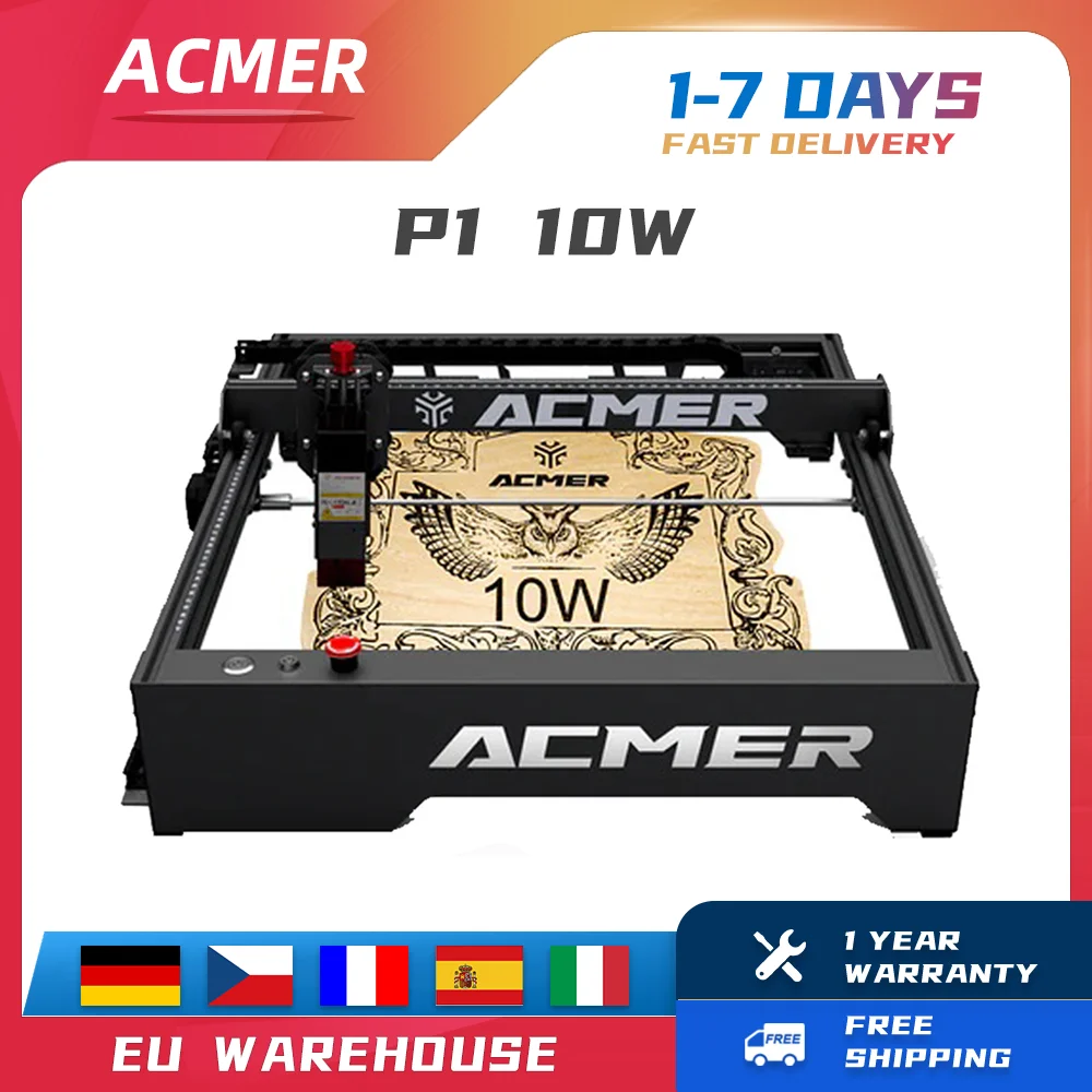 Acmer P1 Laser Engraver 10w Laser Engraving Cutter Machine High Speed ...
