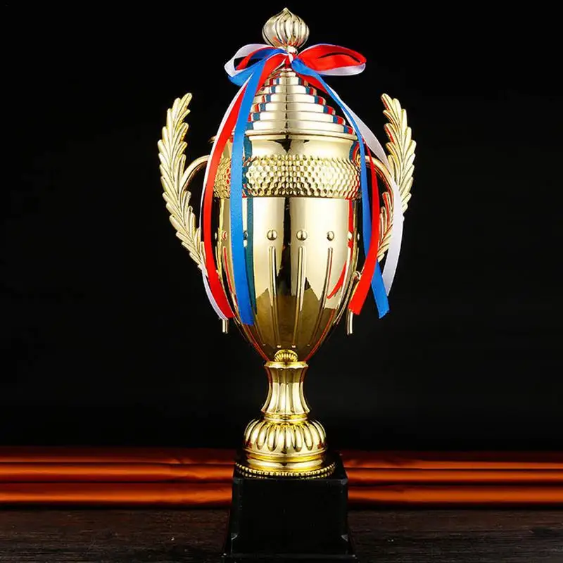 Large-Gold-Trophy-Cup-Custom-Trophy-Colorful-Ribbon-Gold-Award-For ...
