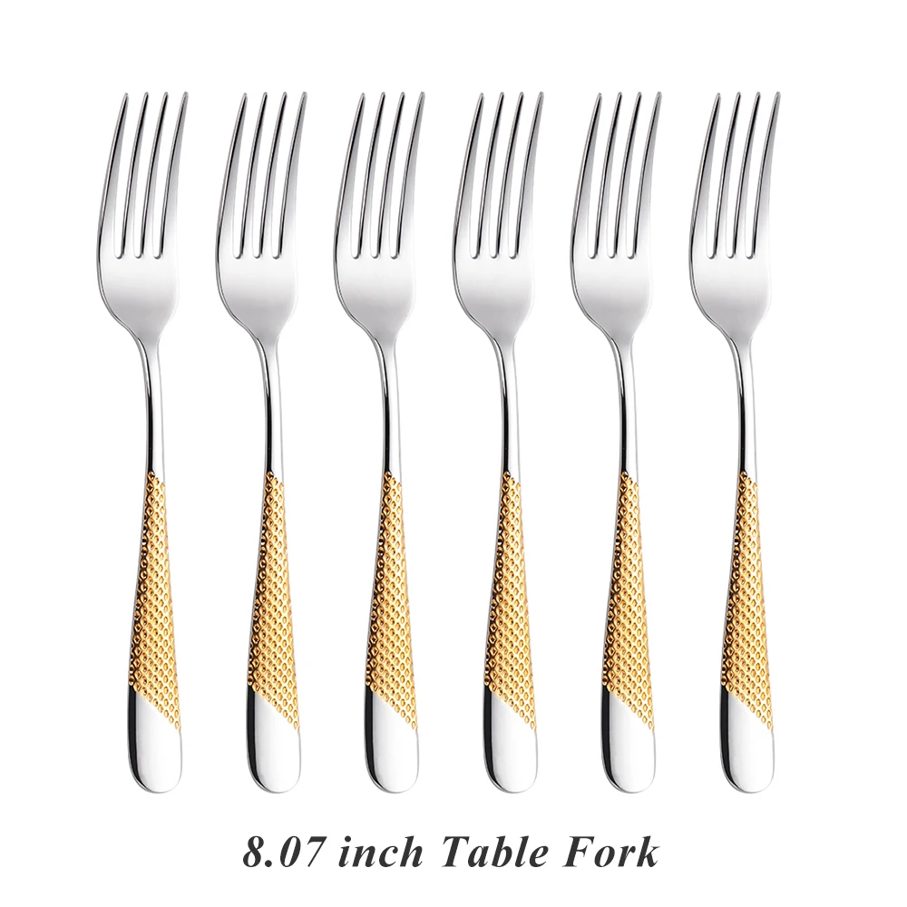 8-Inch-Forks-Set-of-6-Stainless-Steel-Table-Cake-Forks-High-Gloss ...