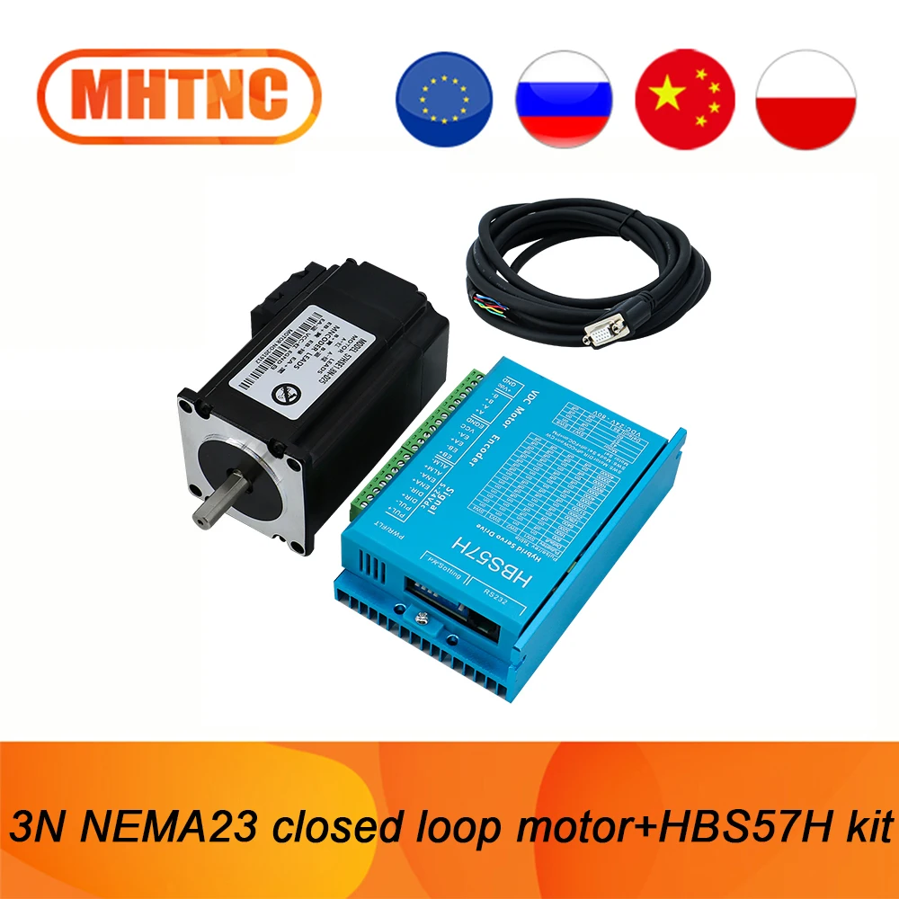 1 set Nema23 425oz-in close loop stepper motor 3Nm & HBS57H servo ...
