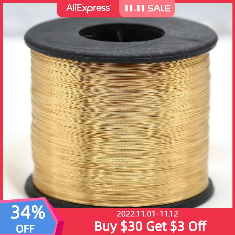 5 Meters Gold Color Plated Copper Wire Diy Jewelry Accessories 0.3mm 0 ...