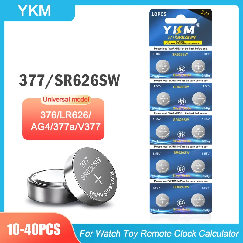 10-40PCS-377-SR626SW-Watch-Battery-AG4-377A-377-376-LR626-LR66-1-55V-Silver-Oxide.png