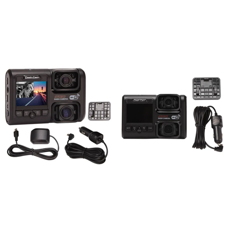 4k 2160p Wifi Logger Dual Lens Car Dvr Night Vision Dual Camera Dash ...