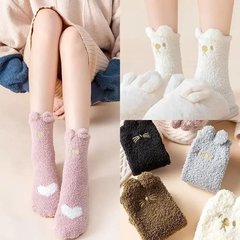 5-Pairs-New-Autumn-Winter-Thick-Women-Cute-Socks-Set-Warm-Ladies-Girl ...