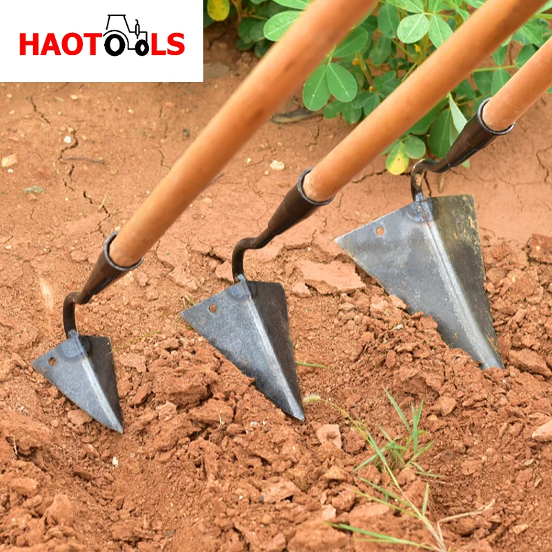 Pointed hoe / All steel thickening Triangular hoe Trenching ridging ...
