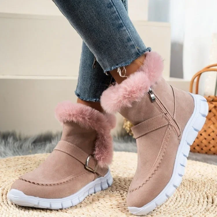 Fur-Warm-Chelsea-Snow-Boots-Winter-Women-Casual-Shoes-New-Short-Plush ...