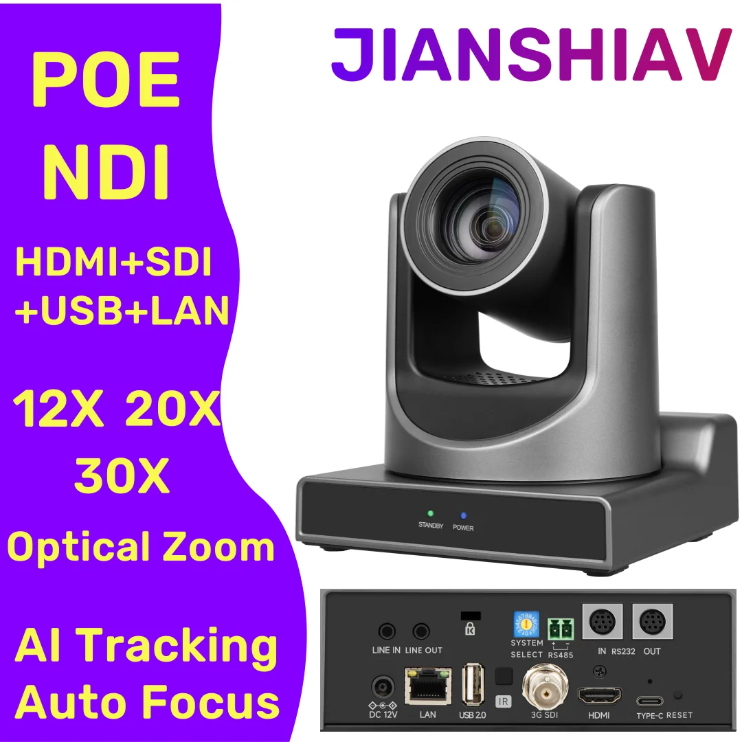1080P-NDI-Conference-PTZ-Video-Camera-12-20-30x-Zoom-Ai-Tracking-SDI ...