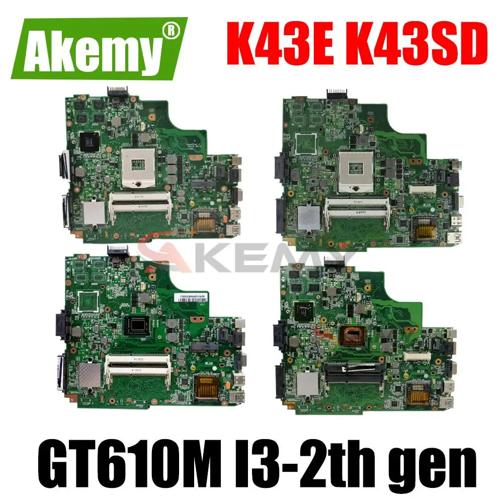 K43SD-K43E-Notebook-Mainboard-GT610M-GPU-i3-2th-Gen-or-CPU-Slot-for ...