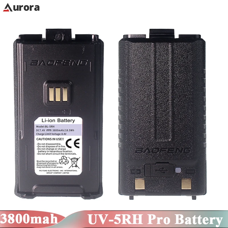 Baofeng-UV-5RH-Pro-Walkie-Talkie-Battery-Type-C-Charging-3800MAH-BL-5RH ...