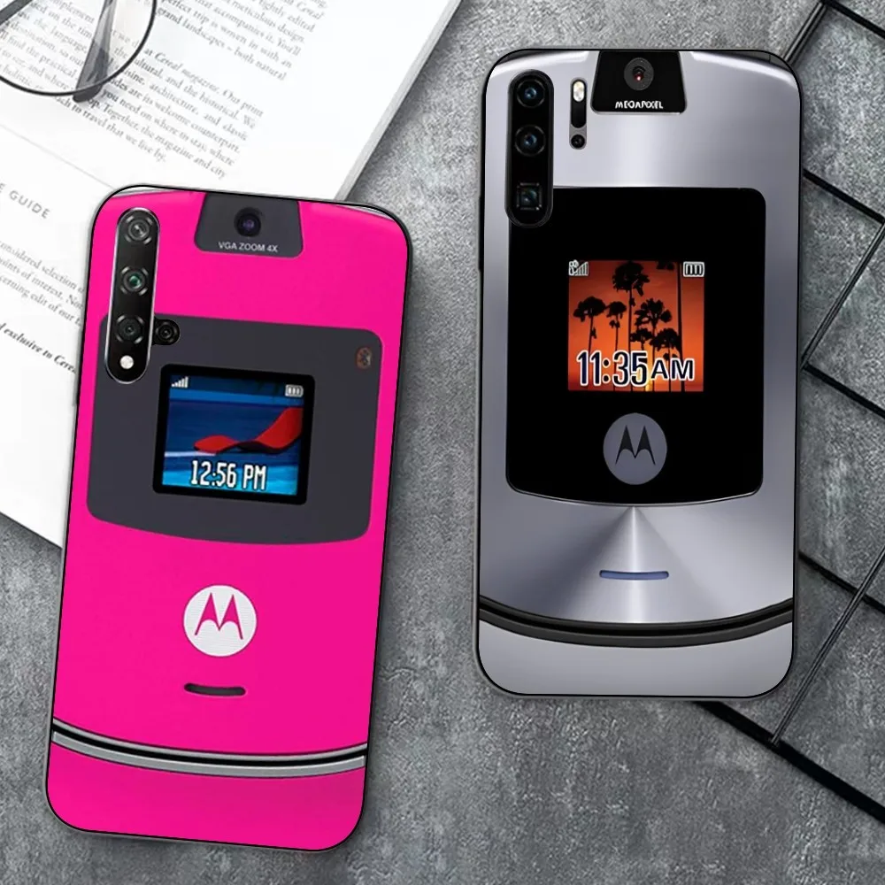 Motorola razr rosa caixa de telefone para huawei p 8 9 10 20 30 40 50 ...
