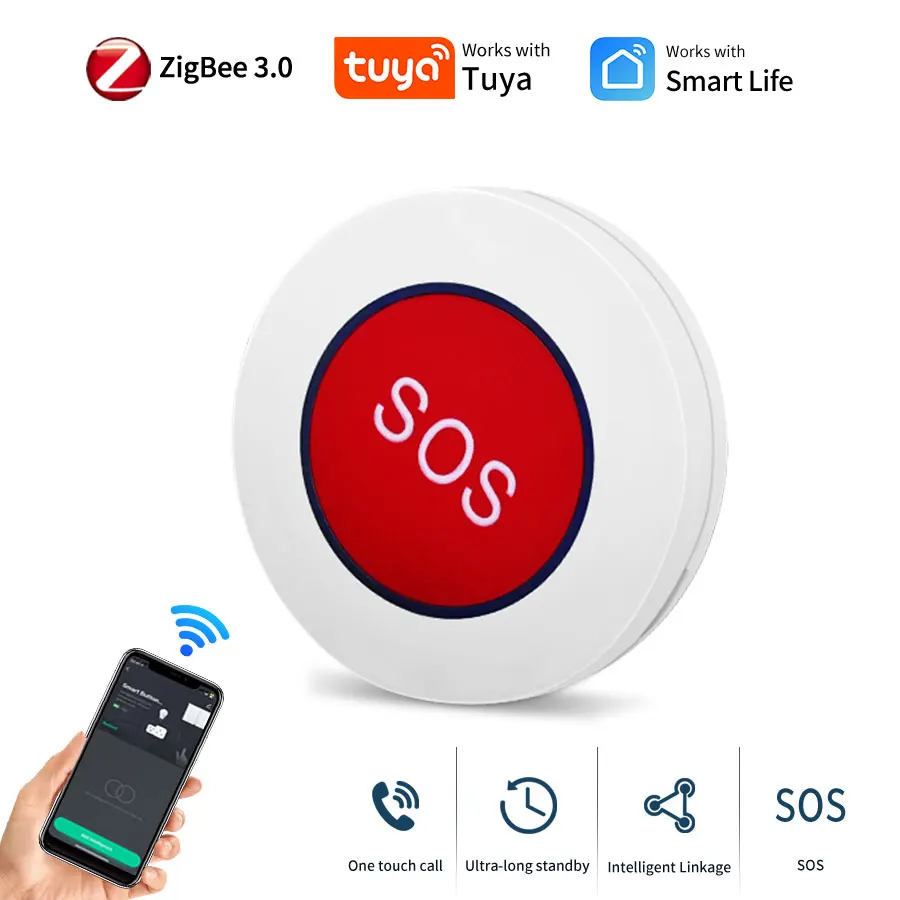 Tuya-ZigBee-Smart-SOS-Emergency-Call-Button-Wireless-Caregiver-Pager ...