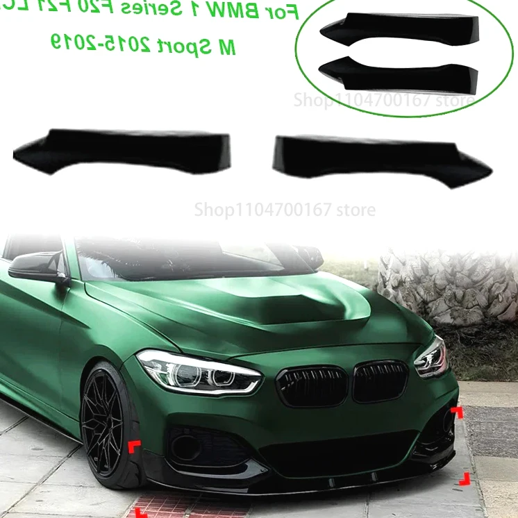 New！GLOSS BLACK Car Front Bumper Side Splitter Cover Fog Lamp Intake ...