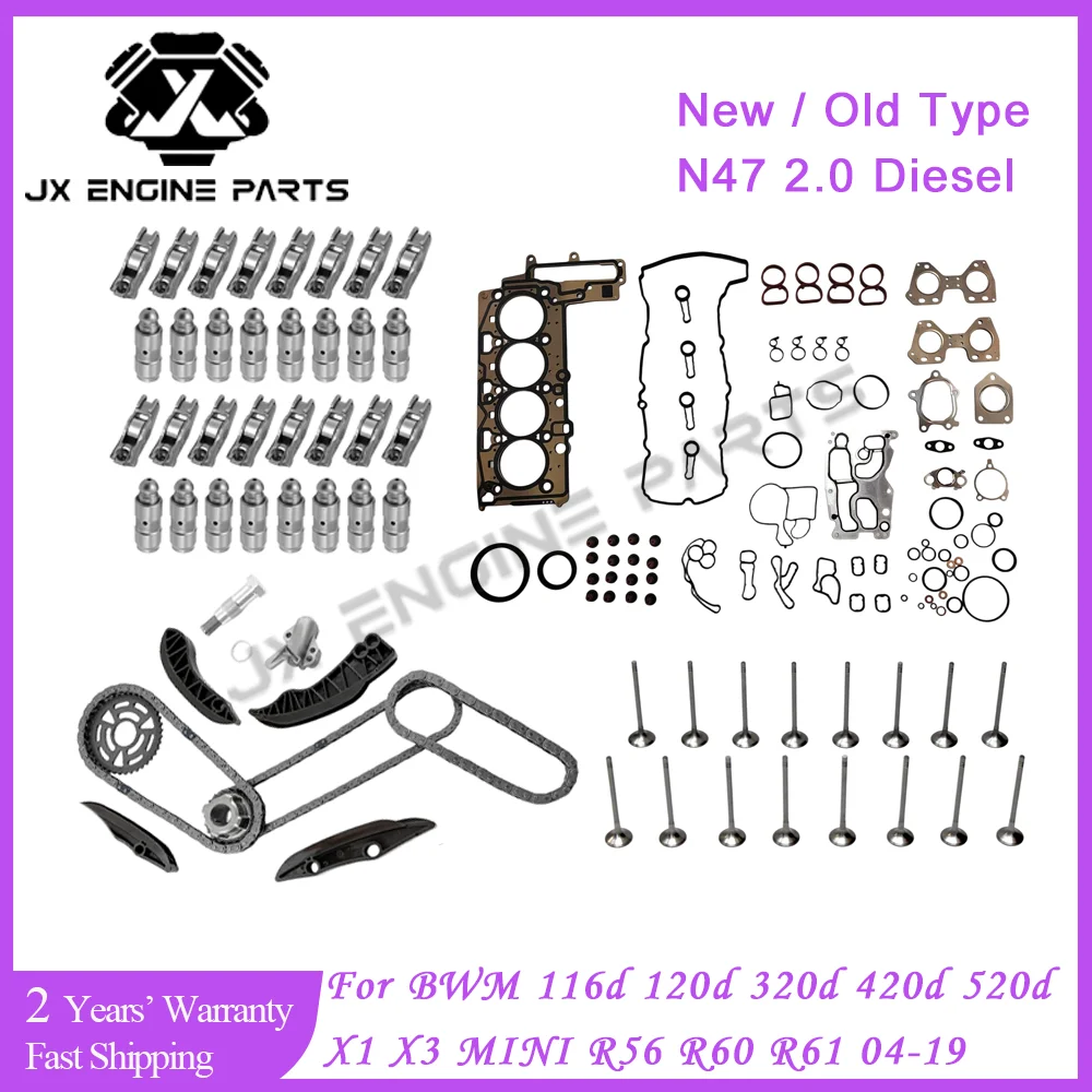 N47 Engine Rebuild Timing Chain Kit Rocker Arm Lifter Valve Gasket Set ...