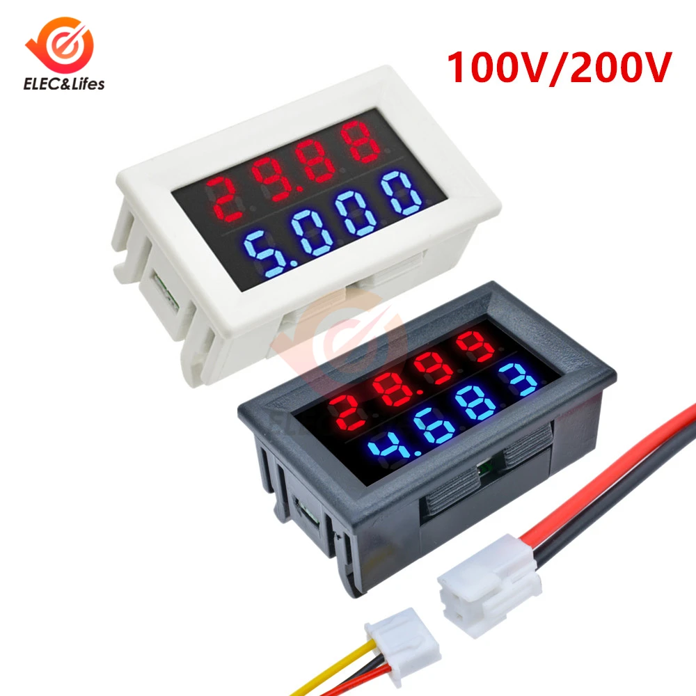 DC-0-100V-0-200V-10A-Digital-Voltmeter-Ammeter-Car-Motorcycle-Voltage ...
