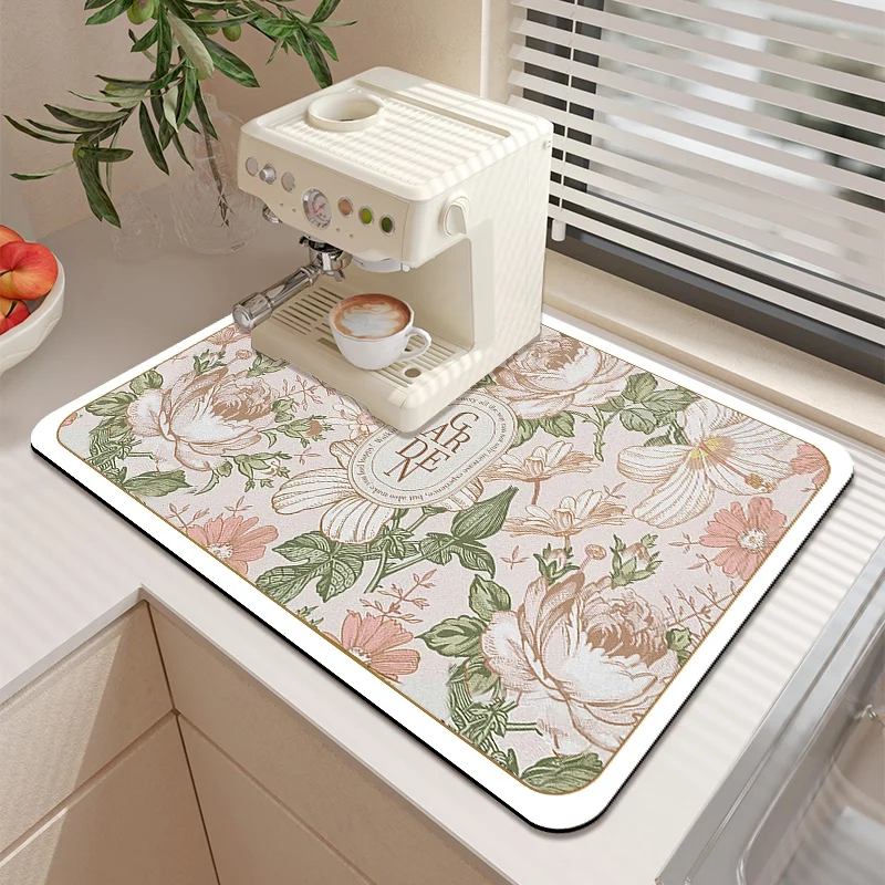 Absorbent-Tableware-Mats-Dish-Drying-Mat-Drain-Pad-Heat-Resistant ...