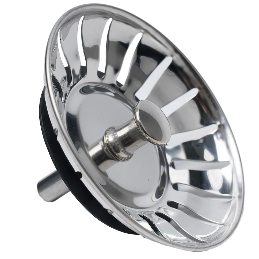 80mm-Kitchen-Sink-Strainer-Waste-Drain-Plug-Stainless-Steel-Sink ...