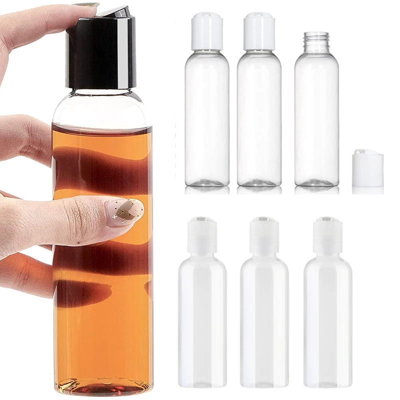 30Pcs 30/50/60/100ml Refillable Squeezable Plastic PET Bottles Clear ...