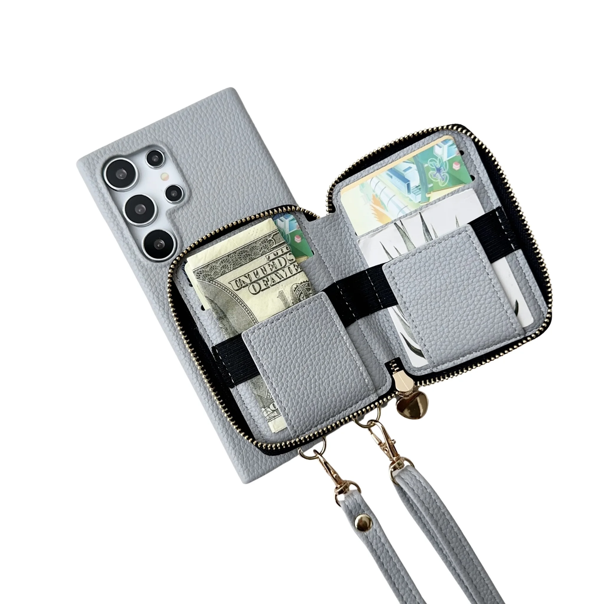 Crossbody Zipper Cards Solt Purse Case For Samsung Galaxy S24 Ultra S23 ...