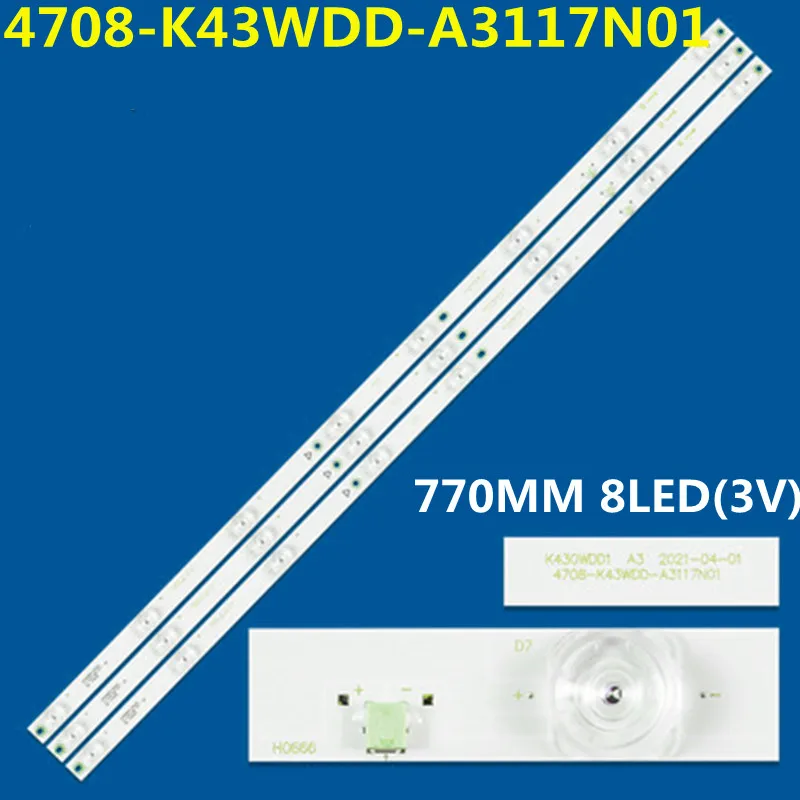 15PCS-LED-Backlight-strip-8-leds-For-K430WDF-K430WDD1-A3-4708-K43WDD ...