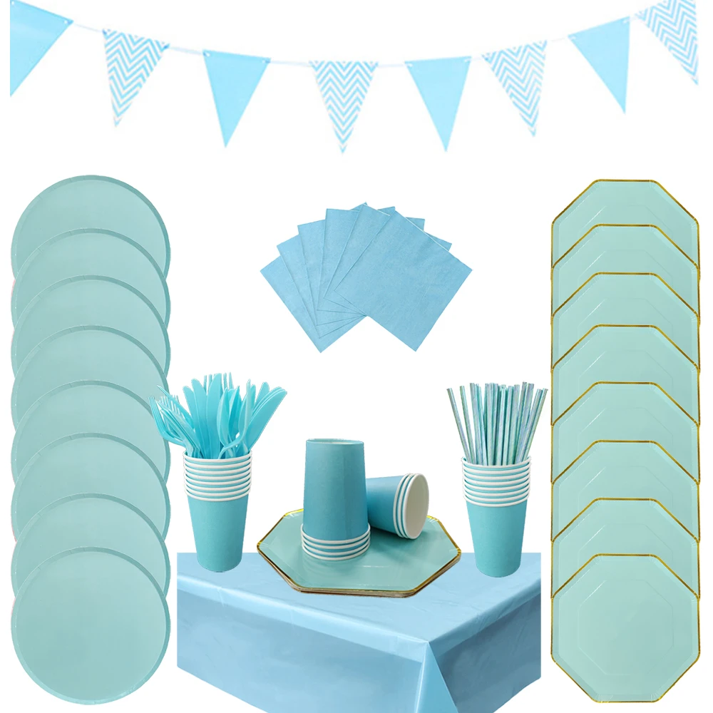 Tableware Paper Birthday Parties | Disposable Tableware Baby Shower ...