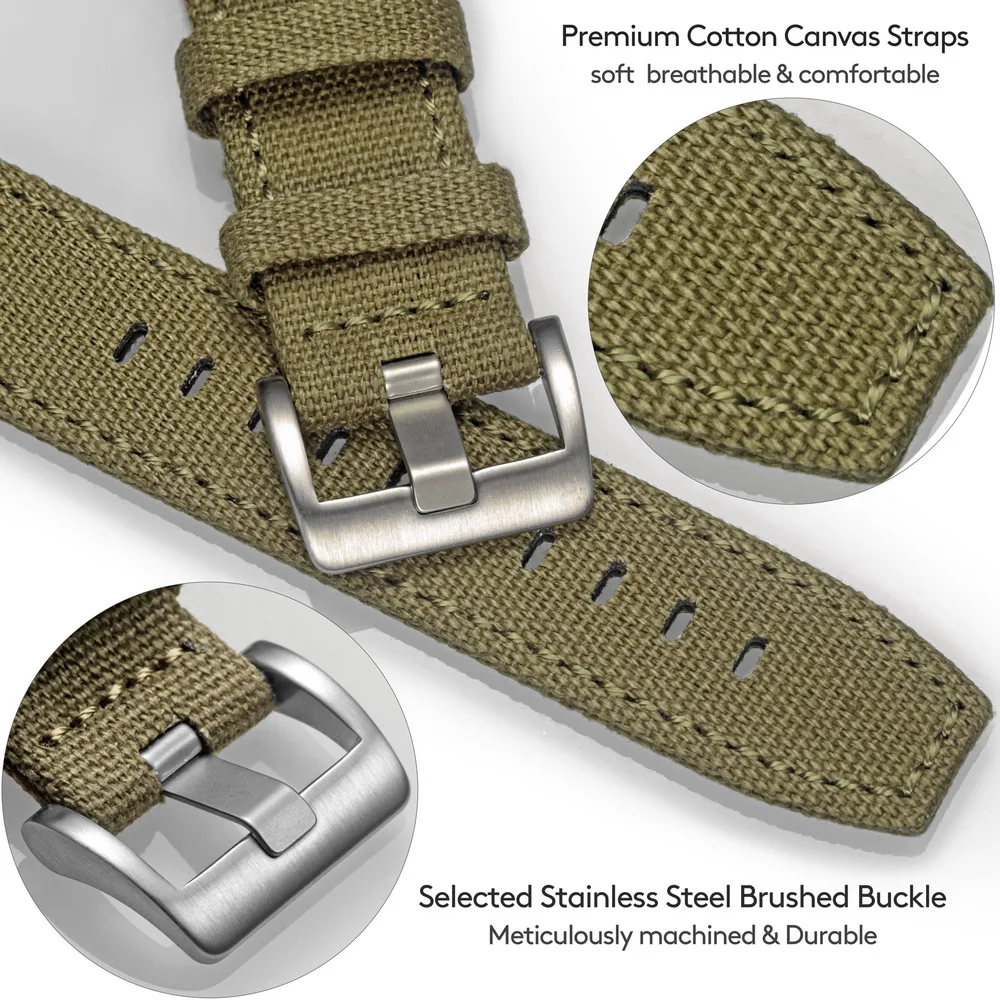 Hemsut-Pulseiras-de-Rel-gio-Canvas-Duas-Dobra-para-Homem-e-Mulher ...