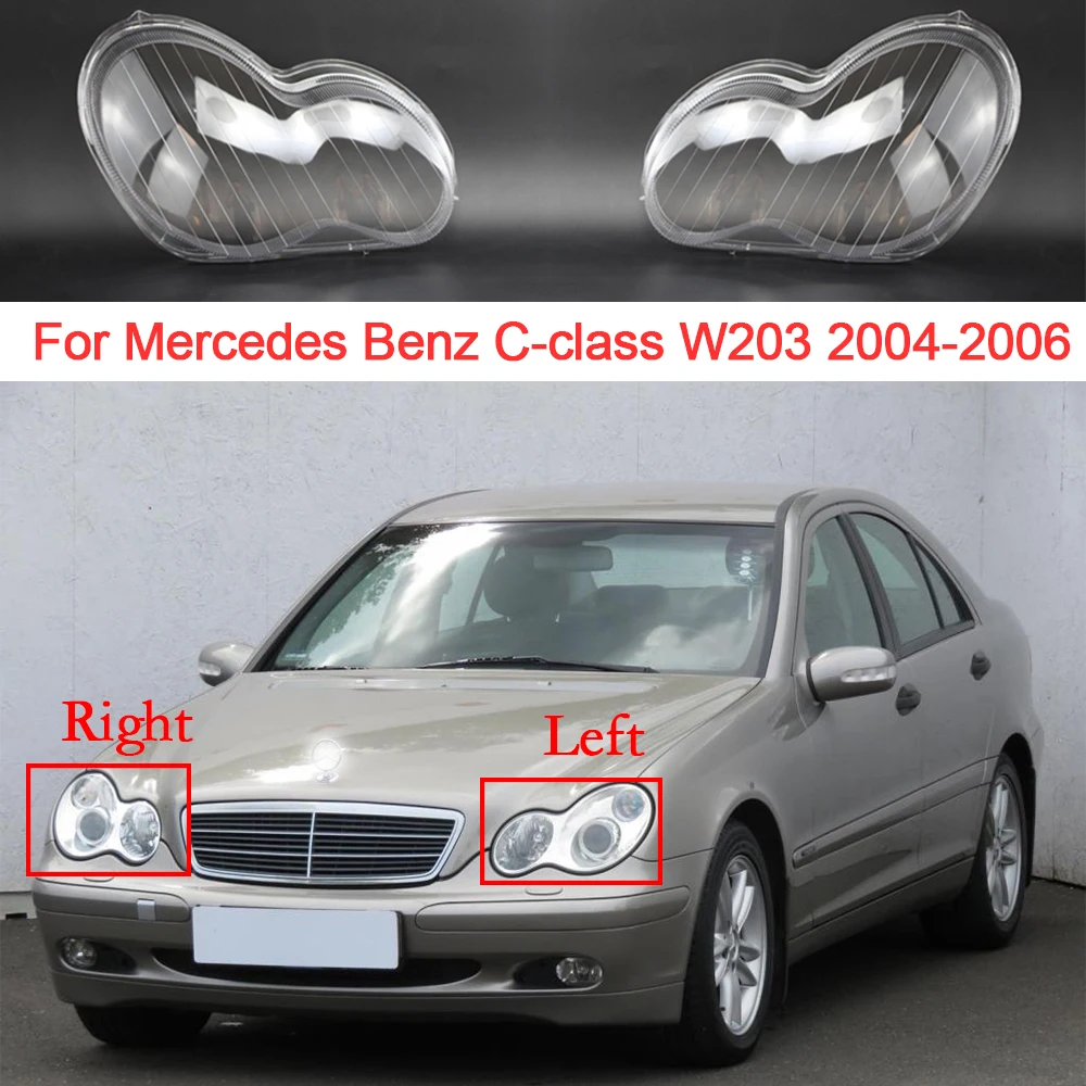 Car-Headlight-Glass-For-Mercedes-Benz-C-class-W203-2004-2005-2006-PVC ...
