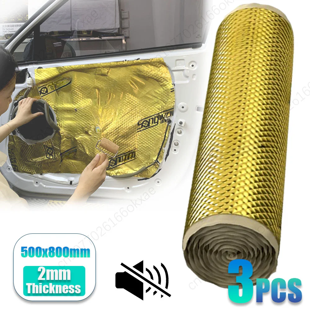 1-3PCS-500-800mm-2mm-Car-Sound-Mat-Proofing-Deadener-Heat-Noise ...