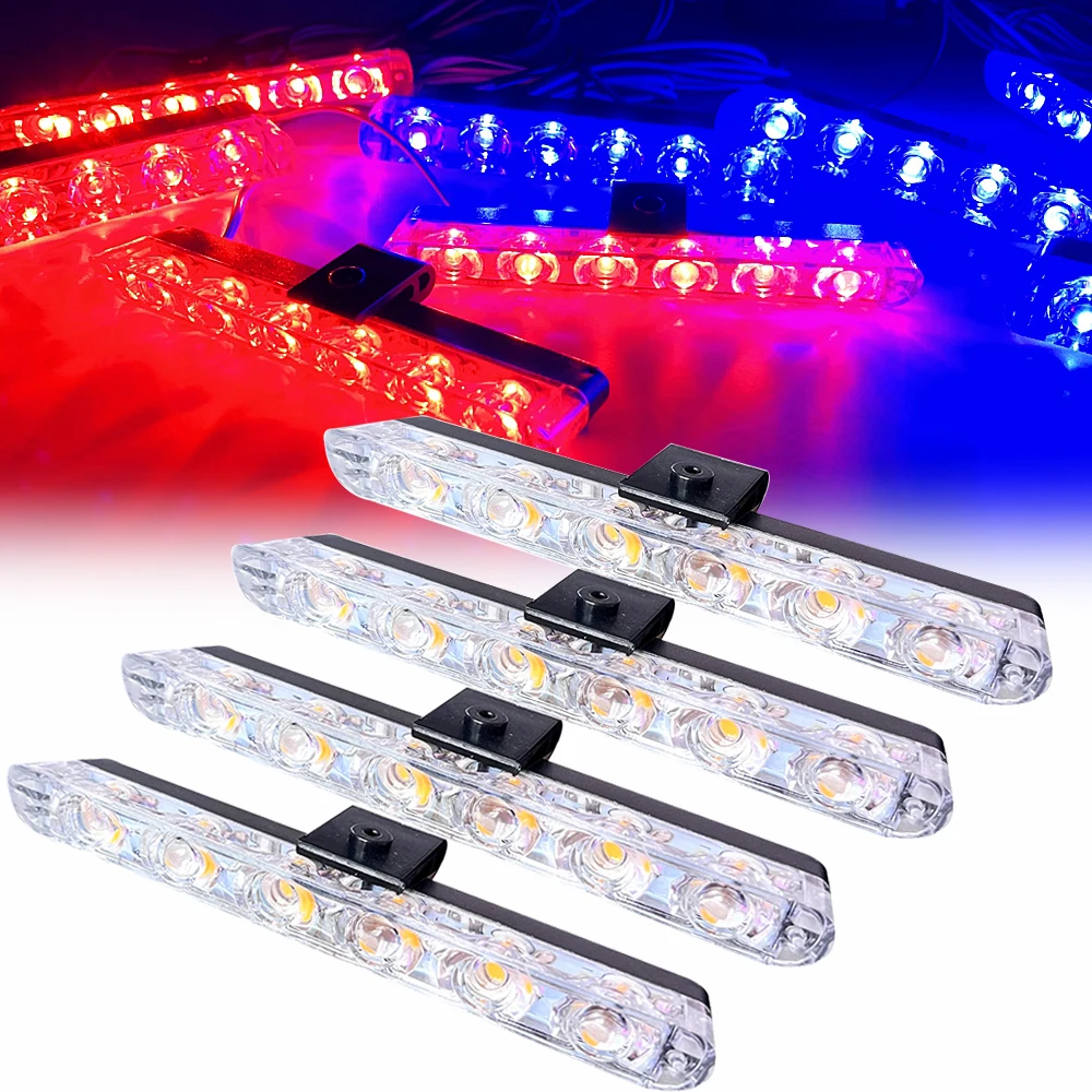 12V-Vehicle-Car-Front-Deck-Grille-LED-Strobe-Light-Police-Emergency ...