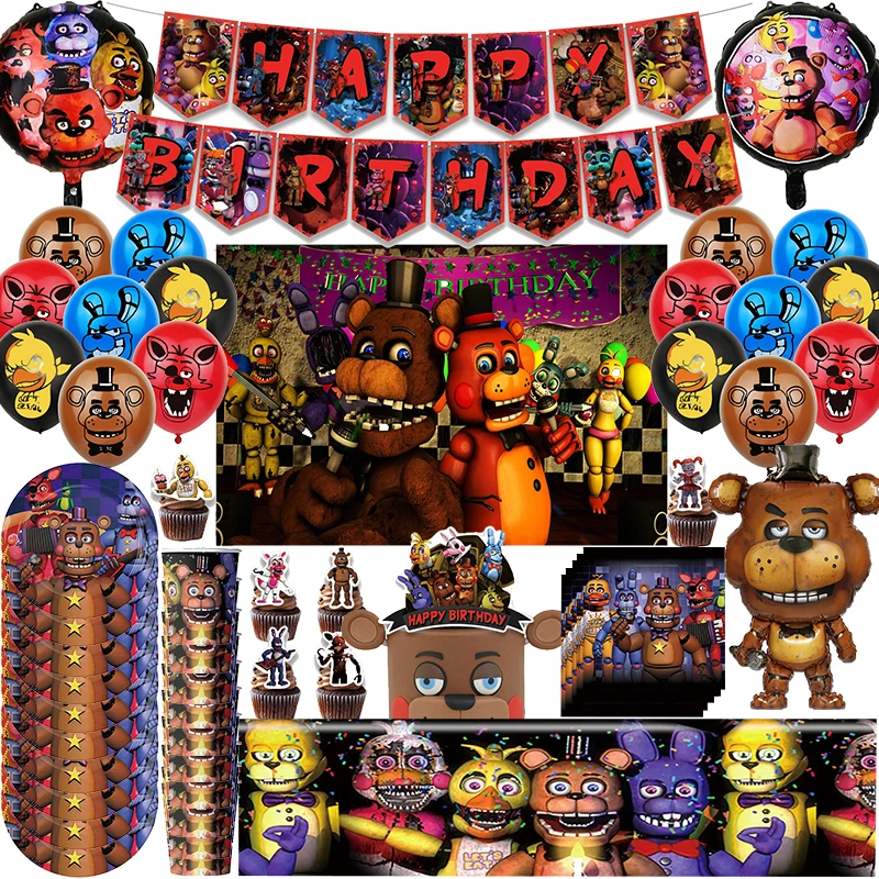 FNAF-Five-Nights-Freddy-Birthday-Party-Decoration-Midnight-Bear-foil ...