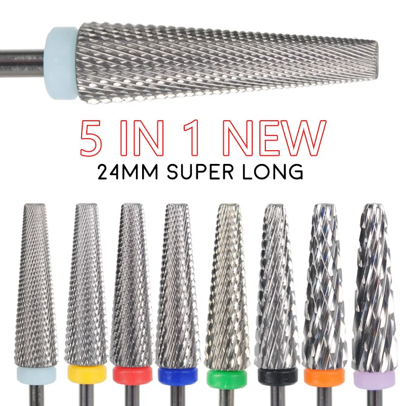 5-IN-1-24mm-Super-Long-Tapered-Carbide-Nail-Drill-Bits-Electric-Nail ...
