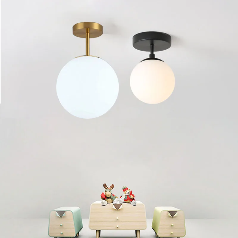 Modern-Round-Glass-Ball-Ceiling-Lamp-Aisle-Corridor-Surface-Mounted ...