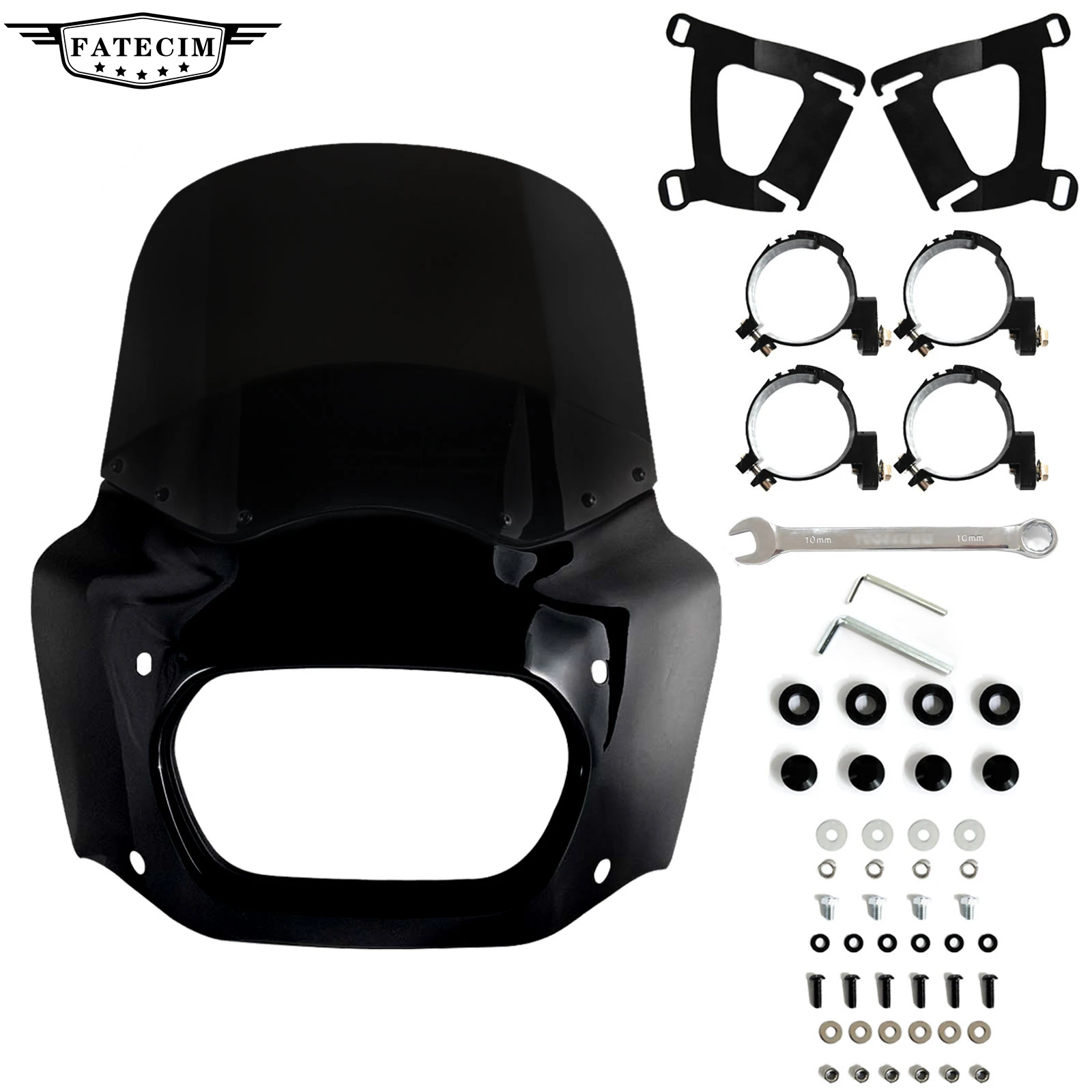 11inch-Windshield-Fat-Bob-FXFB-Motorcycle-Fairing-Road-Warrior-Gloss ...