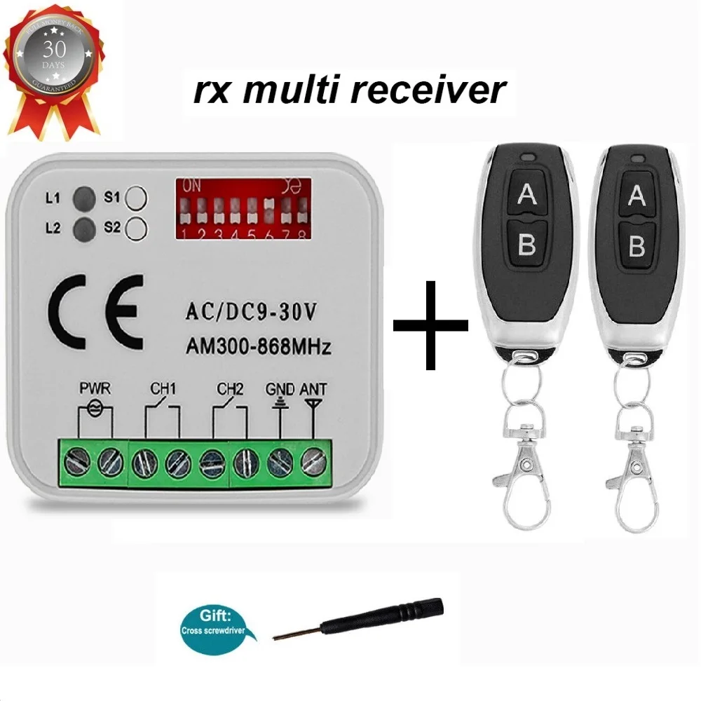 300-900mhz Universal Garage Door Remote Control Receiver Rx Multi ...