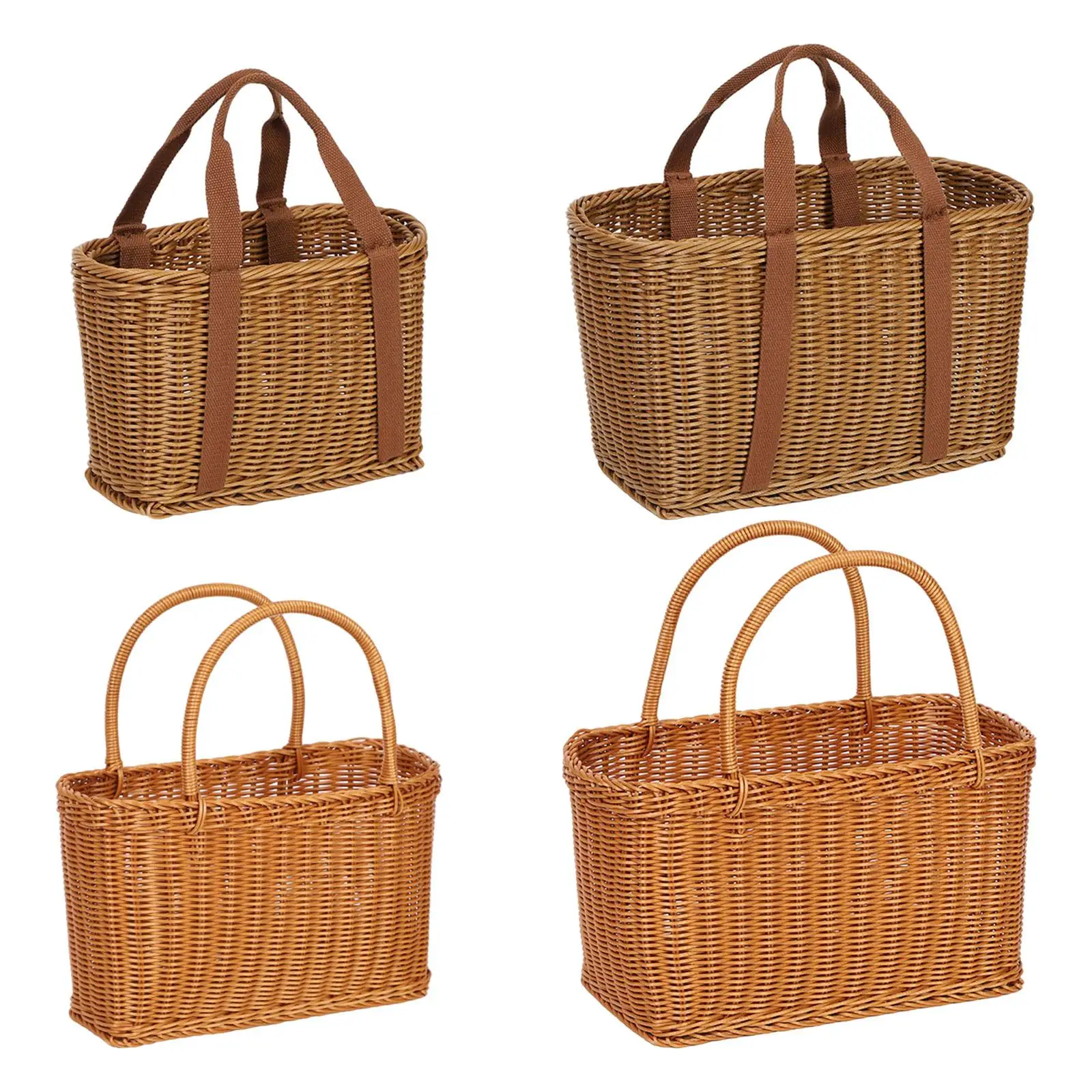 Handmade-Storage-Baskets-Picnic-Basket-Imitation-Rattan-for-Kitchen ...