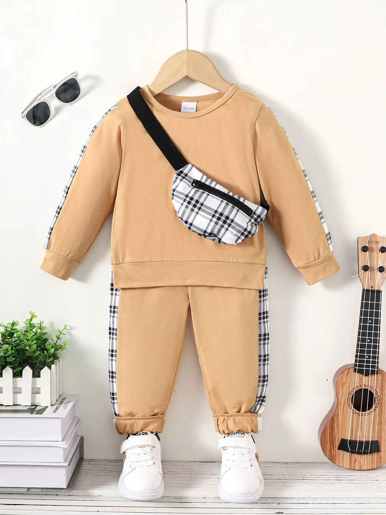 3PCS-Kids-Boy-Clothes-Set-Solid-Color-Long-Sleeve-Top-Pant-Bag-Autumn ...