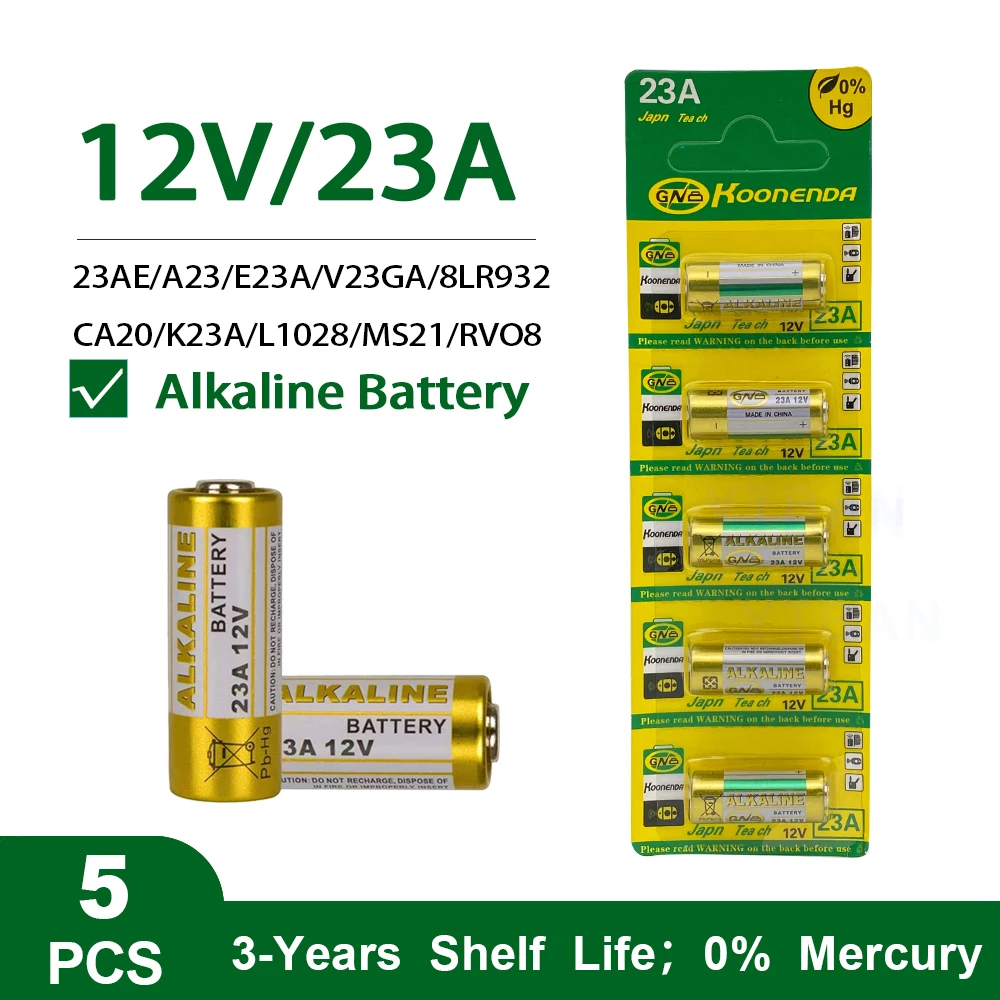 5pcs-12V-23A-Alkaline-Battery-High-Voltage-Battery-A23-V23GA-MN21 ...